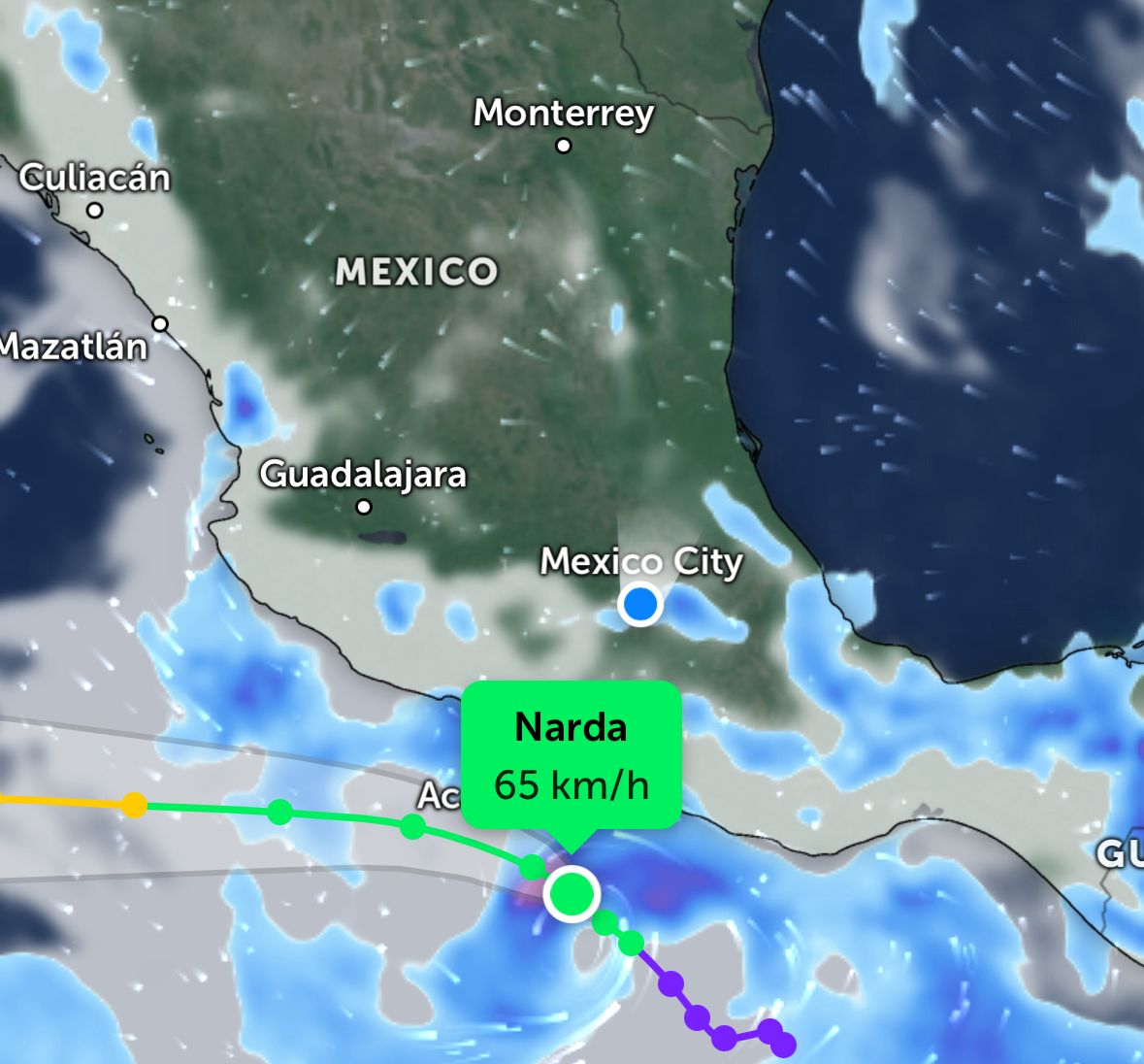 #Alerta Se forma la Tormenta Tropical #Narda en el Pacífico. Provocará lluvias intensas, oleaje ...